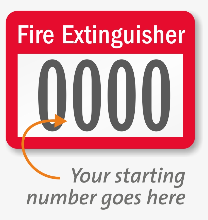 Fire Extinguisher Label, Numbering, Pack Of - Fire Extinguisher Number ...