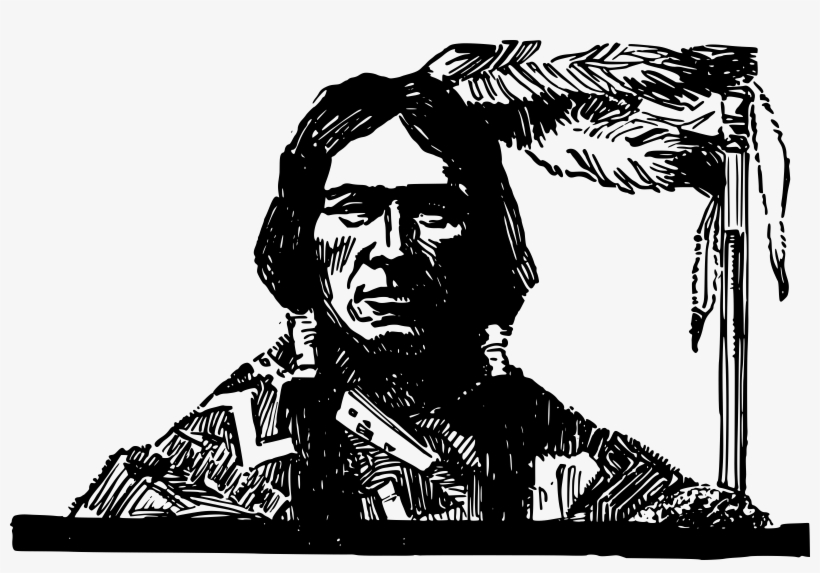 Native American Clipart Face - First Nation Man Drawing Transparent PNG ...