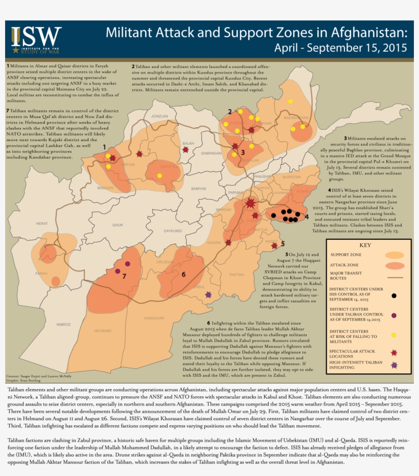 Militant Attack And Support Zones In Afghanistan - Institute For The ...