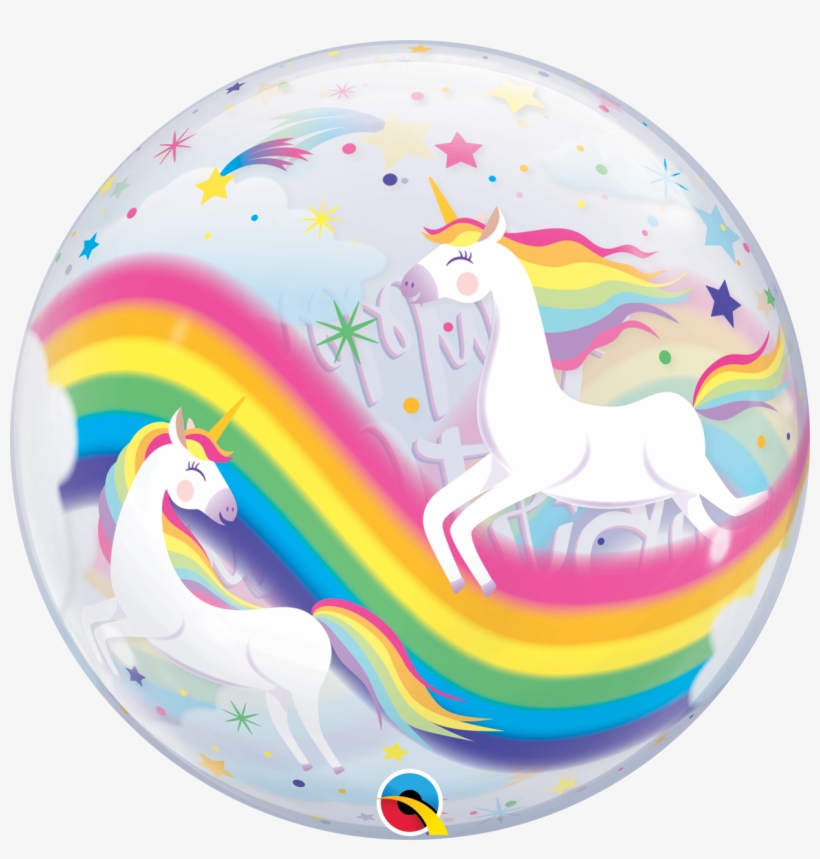 Bubble Balloon Birthday Rainbow Unicorn - 22"pkg Birthday Rainbow ...