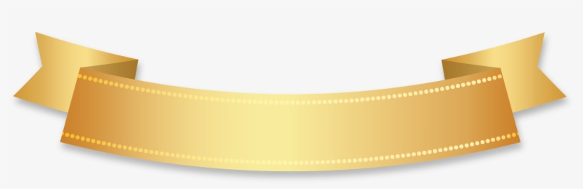 Golden Ribbon Banner Down Arc With Fold Wedge End - Circle Transparent ...