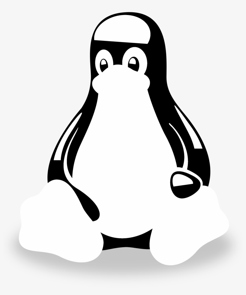 Tux Logo Black And White - Pinguino De Tux Paint Transparent PNG ...