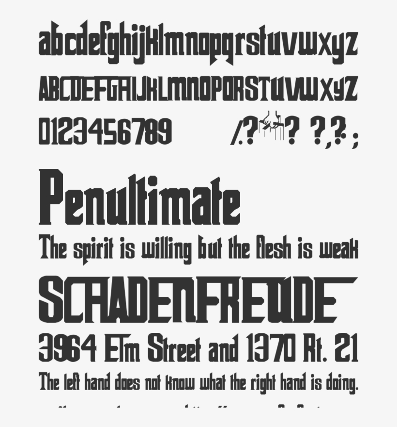 The Godfather Font Preview - Godfather Transparent PNG - 660x800 - Free ...