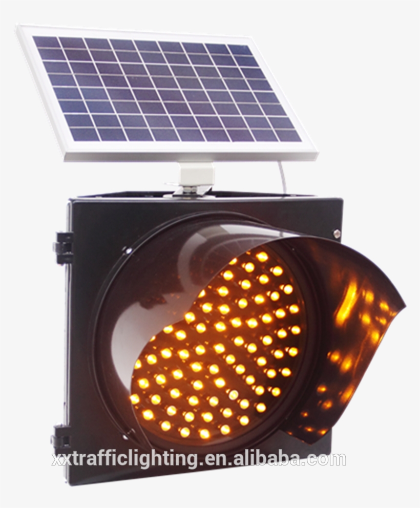 300mm Led Solar Flashing Yellow Traffic Lights/waterproof - Traffic ...