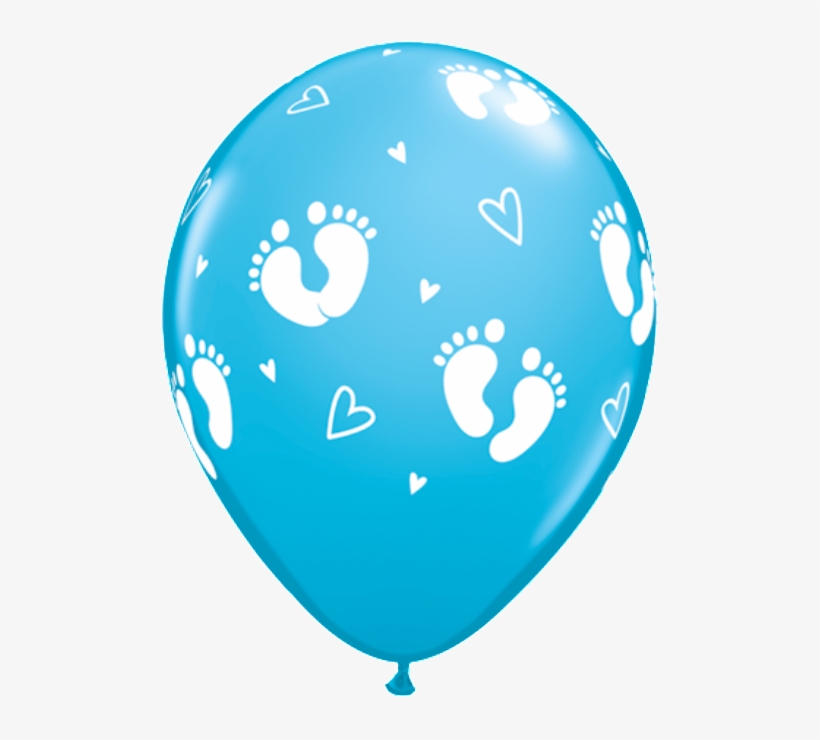 Baby Footprint Balloons - Baby Blue Balloon Png Transparent PNG ...