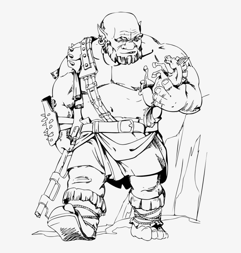 Ogre By Ladyofhats - Line Art Transparent PNG - 606x782 - Free Download ...