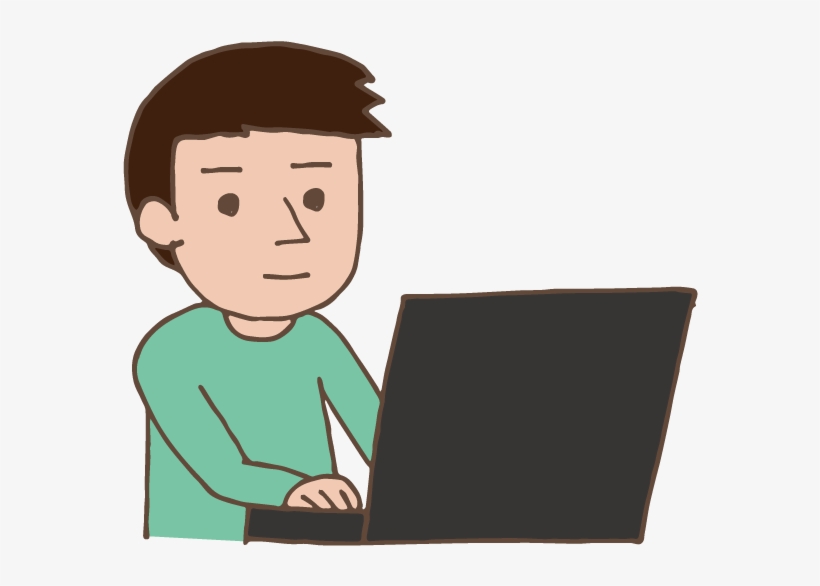 Young Man Using Laptop - Cartoon Transparent PNG - 595x842 - Free ...