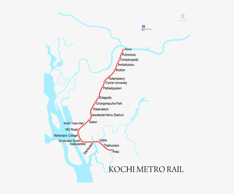 Kochi Metro Rail Time Table - Kochi Metro Stations Map Transparent PNG ...