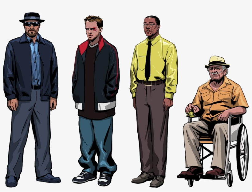 Walter White, Jesse Pinkman, Gus Fring, And Hector - Wheelchair ...