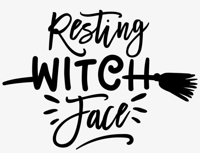 Resting Witch Face - Calligraphy Transparent PNG - 1000x715 - Free ...