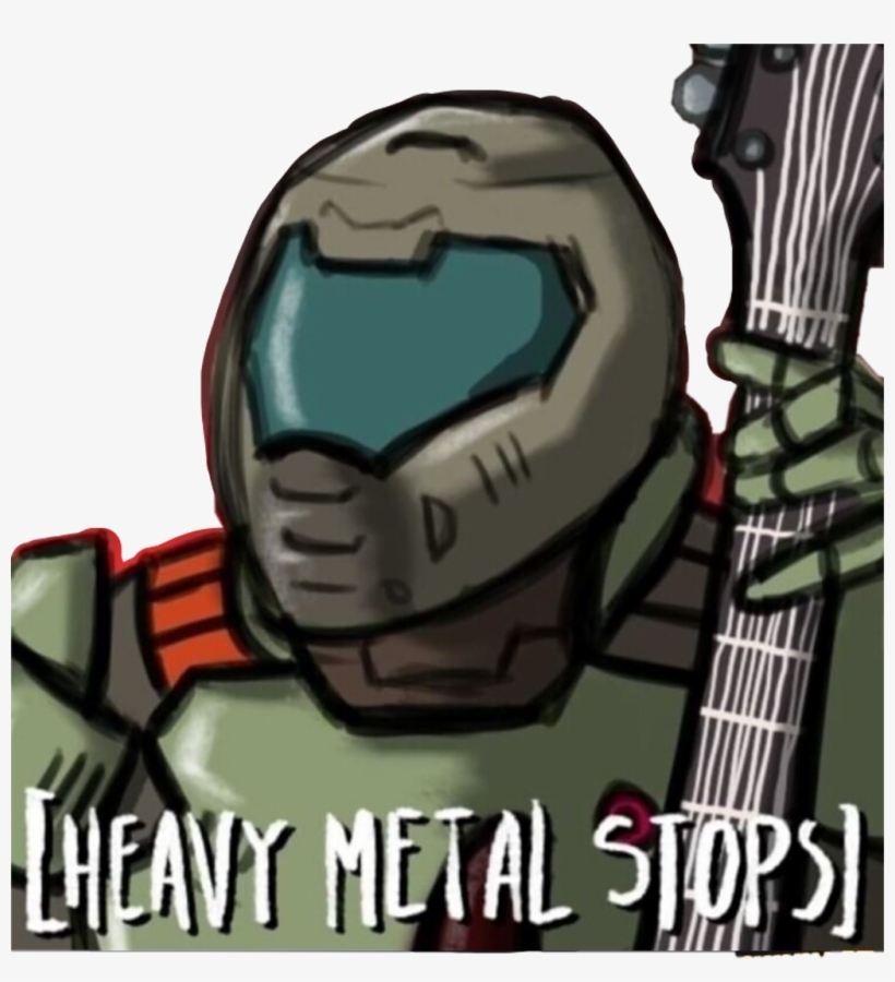 Doomguy Sticker - Doom Heavy Metal Stops Transparent PNG - 1024x1075 ...