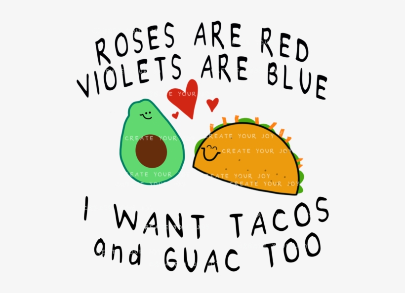 Tacos & Guac Poem With Hand Drawn Art Digital Download Transparent PNG ...