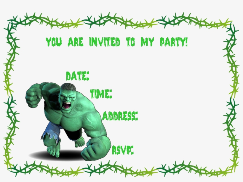 Hulk Invitation Template Free