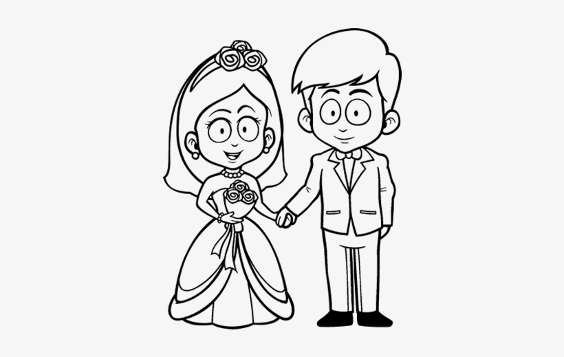 Groom And Bride Drawing At Getdrawings - Novio Y Novia Dibujo ...