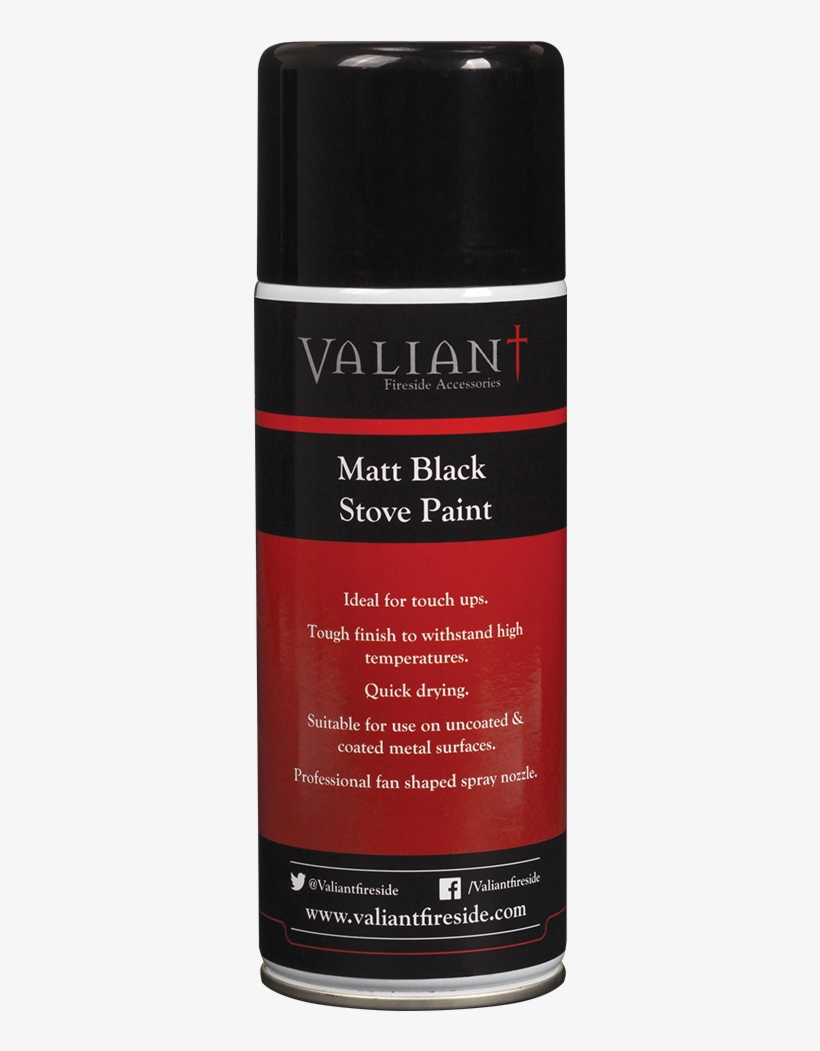 Valiant Matt Black Stove Paint Spray Can On A White - Cosmetics ...