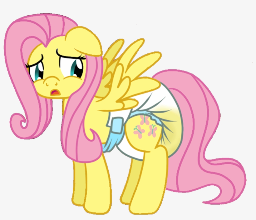 Fluttershy Sticker - Mlp Fluttershy In Diapers Transparent PNG ...