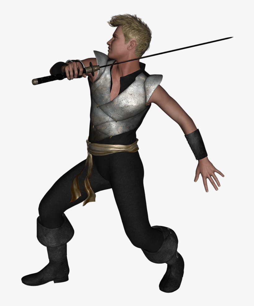 Download - Cartoon Sword With Man Transparent PNG - 989x1280 - Free ...