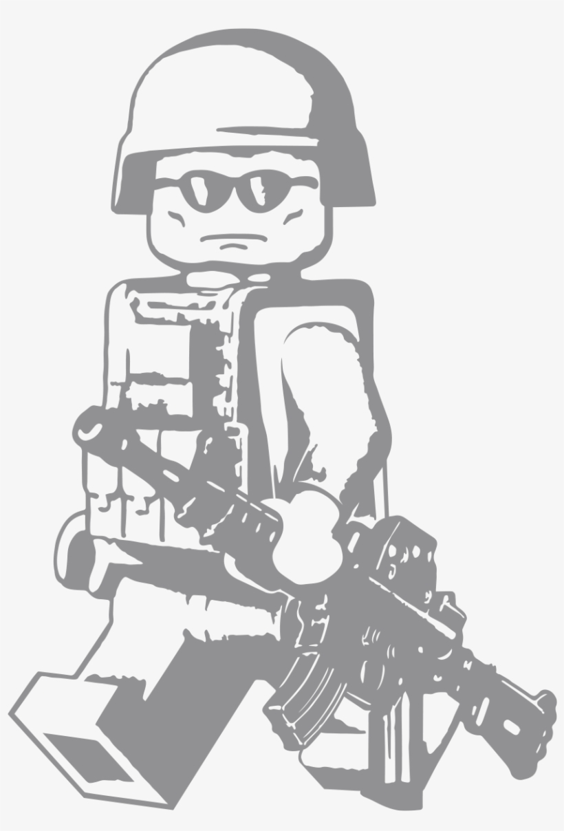 Lego Walking Modern Minifig With M4a1 Vinyl Decal - Lego Soldier Wall ...