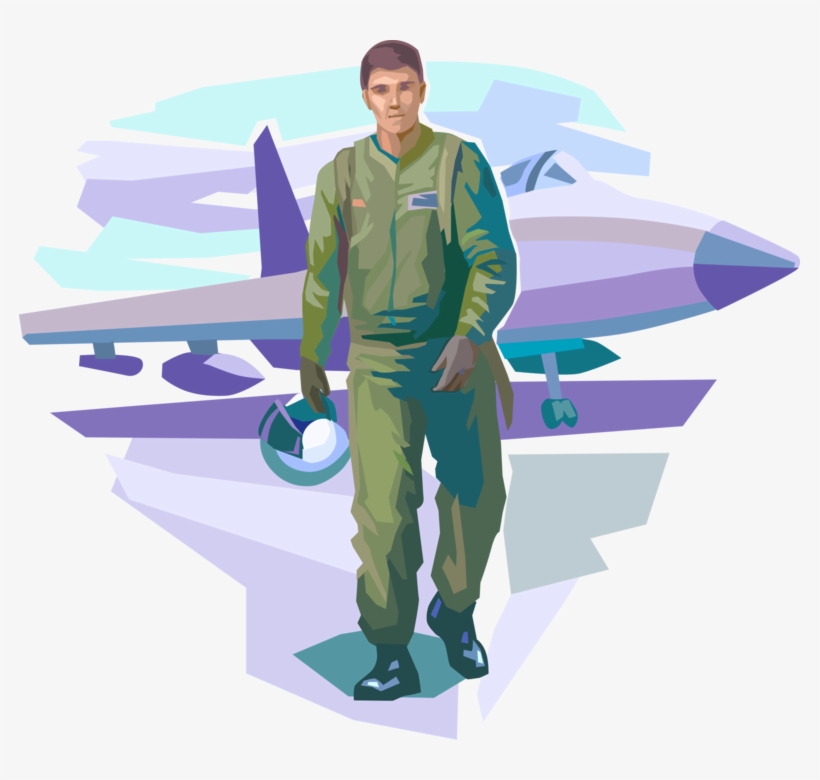 Vector Illustration Of United States Navy Pilot Completes - Air Force ...