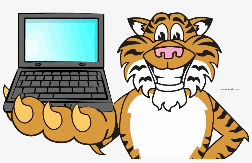 Computer Tigger Clipart Png Image Download - Tiger On A Computer ...