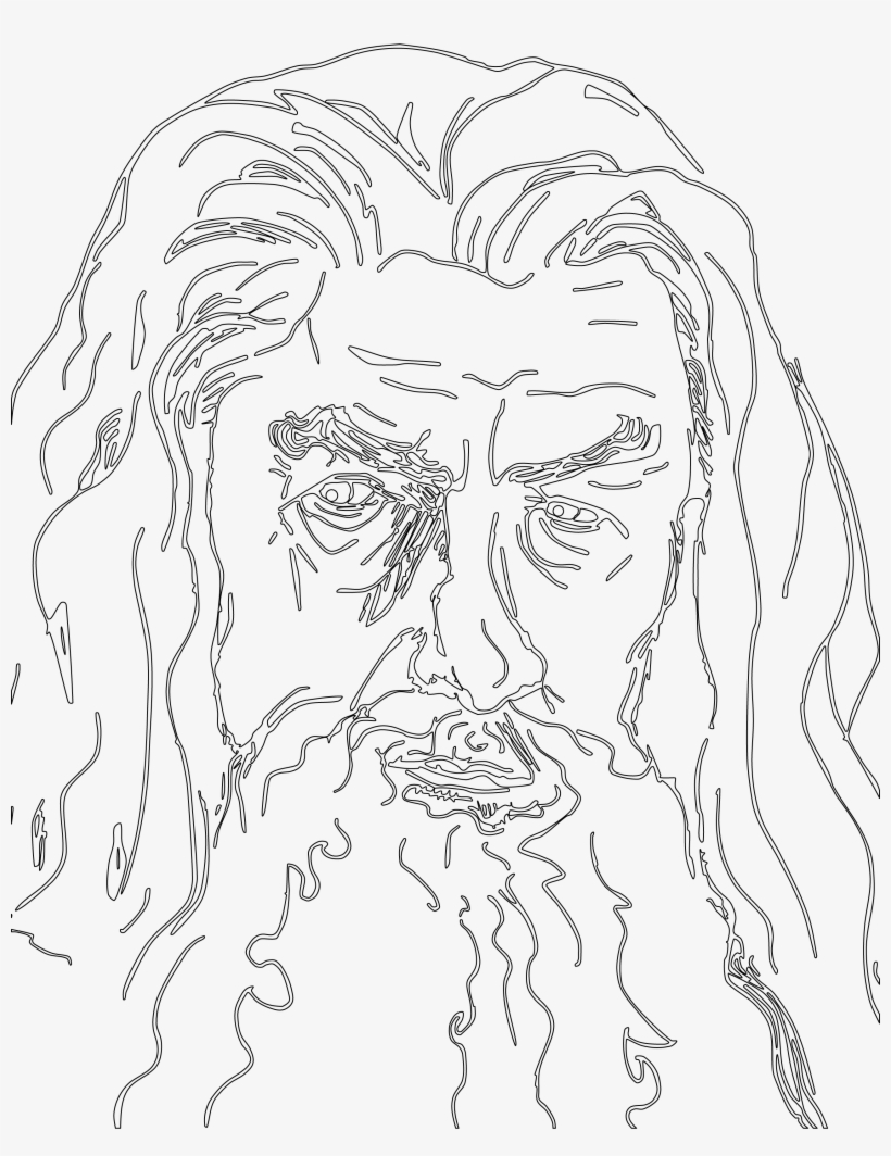 Lord Of The Rings, Gandalf The Grey - Line Art Transparent PNG ...