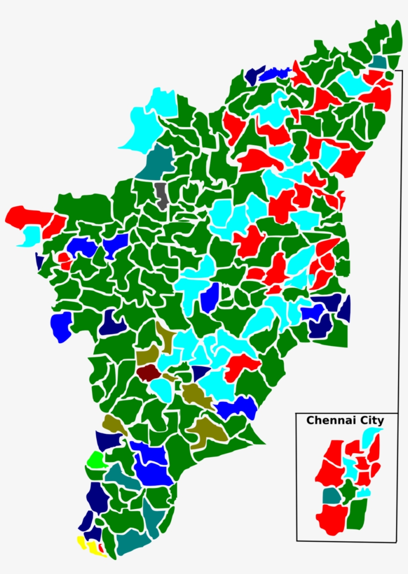 1980 Tamil Nadu Legislative Election Map By Parties - Tamil Nadu Mla ...
