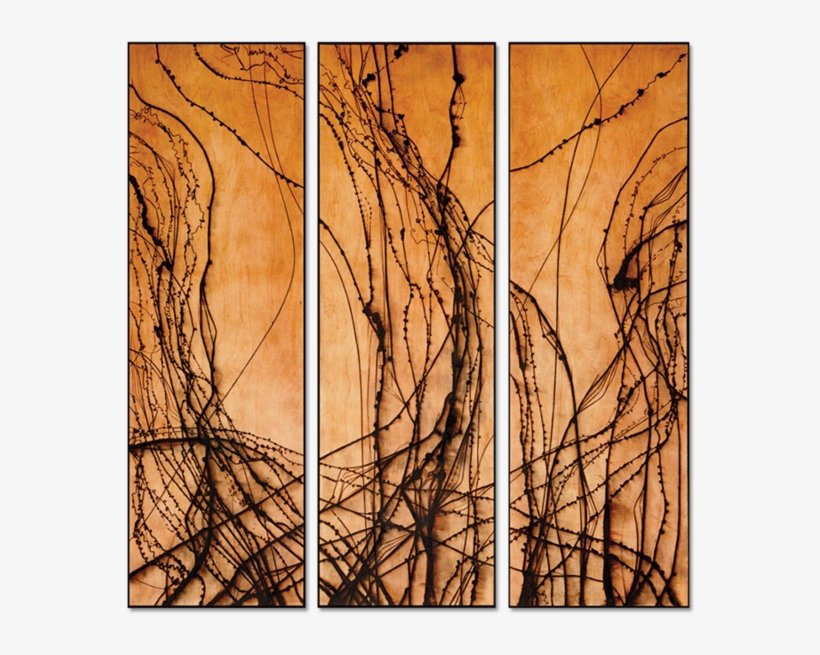 Burnt Panel Triptych No - Wood Burning Abstract Transparent PNG ...