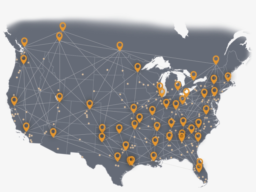 Nationwide Coverage Us And Canada - United States Map Shape Transparent ...