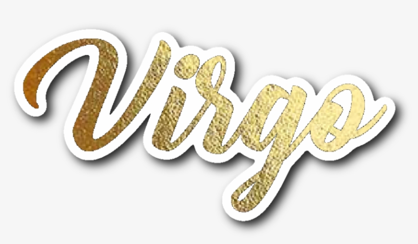 Virgo Gold Lettering Vinyl Sticker - Zodiac Transparent PNG - 1024x1024 ...