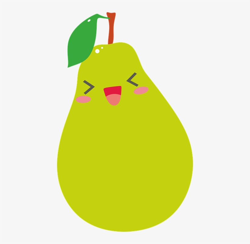 Pear, Green, Fruit, Cute, Kawaii, Sweet, Happy, Healthy - Kawaii Pear ...