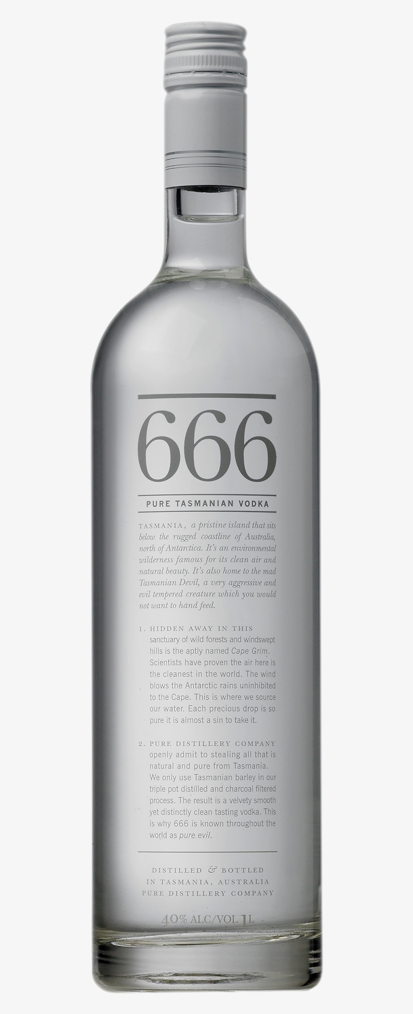 666 Pure Tasmanian Vodka 700ml - 666 Vodka Review Transparent PNG ...