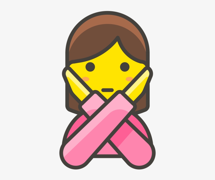 Woman Gesturing No Emoji - Vector No Icon Png Transparent PNG - 866x650 ...