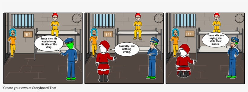 Santa Invades Prison - Cartoon Transparent PNG - 1164x385 - Free ...