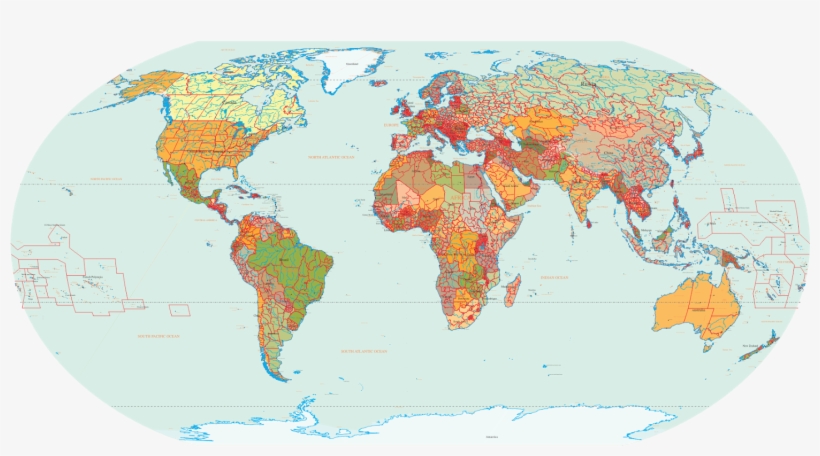 World Map Vector - Red And Blue Map Of The World Transparent PNG ...