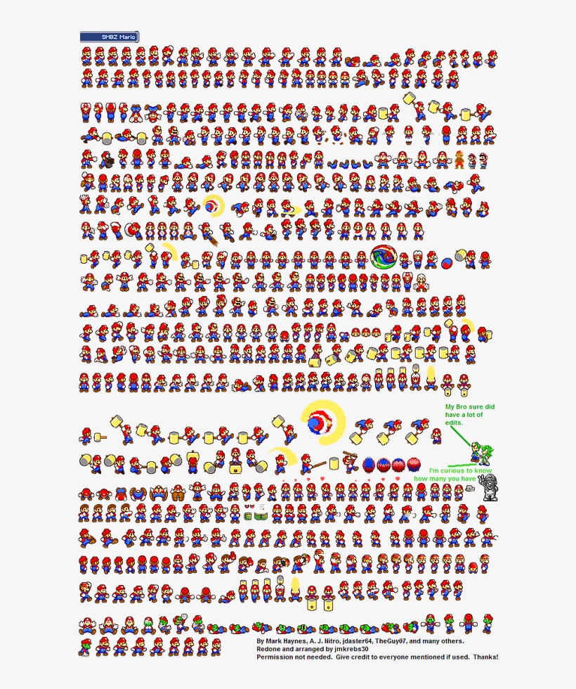 Download Mario Sprite Super Mario 8 Bit Sprite Sheet HD Transparent