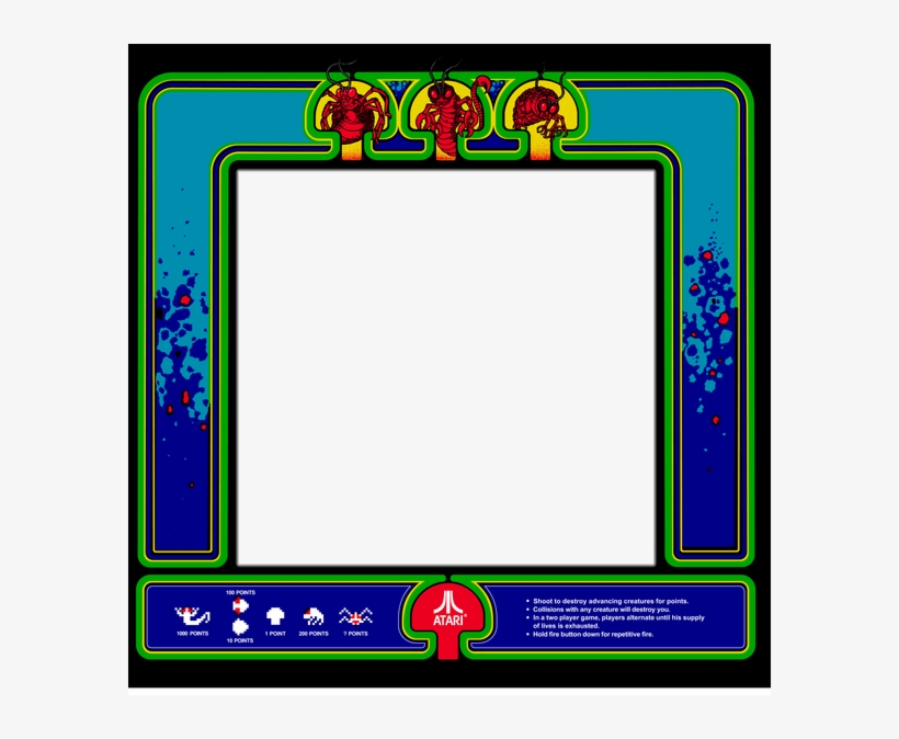 Centipede Bezel Euro - Centipede Arcade Bezel Transparent PNG - 586x594 ...
