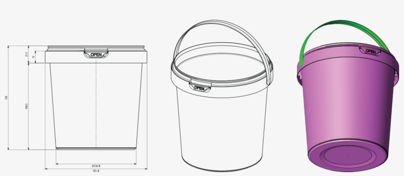 Design 1l Plastic Bucket - Sketch Transparent PNG - 1562x629 - Free ...