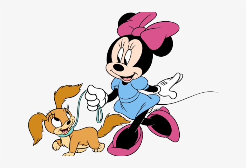 Minnie Mouse Clipart Leopard Print - Minnie Mouse Walking A Dog ...