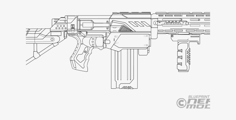 Drawn Sniper Nerf Gun - Blueprint By Nerf Mod Transparent PNG - 640x480 ...