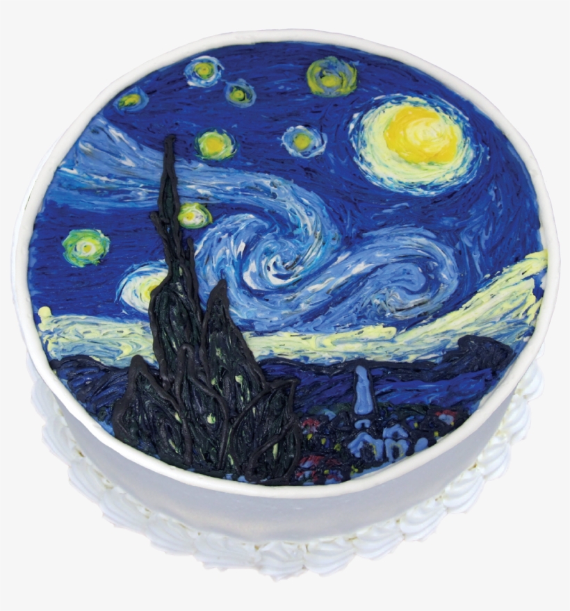 Categories - Van Gogh Starry Night Cake Transparent PNG - 800x798 ...