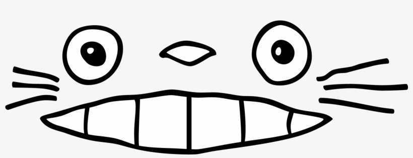 Totoro - Totoro Face Pumpkin Stencil Transparent PNG - 1920x642 - Free ...