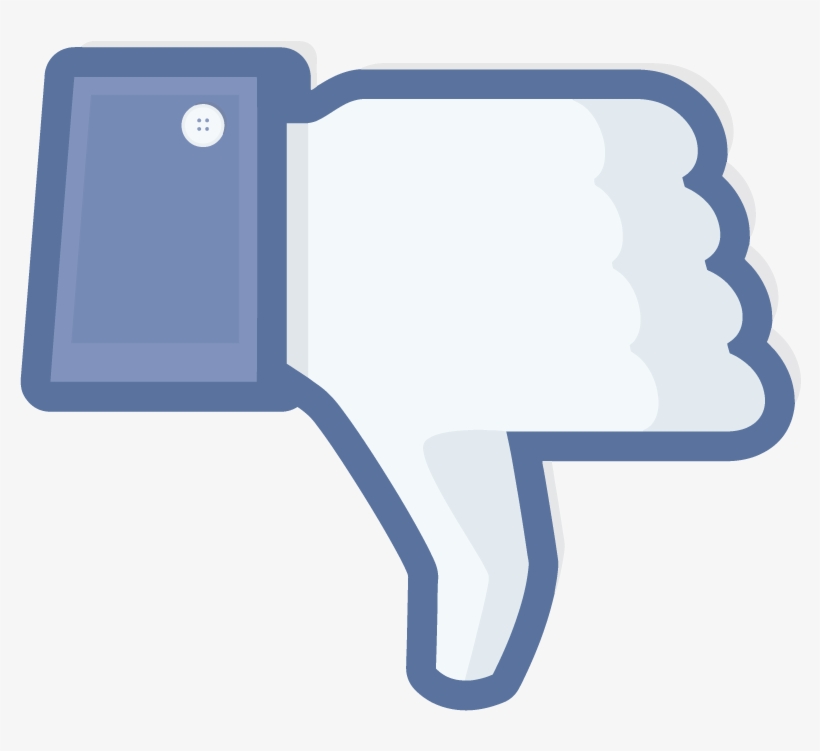 Facebook Dislike Transparent Thumbs Down Vector Icon - Dislike Clipart ...