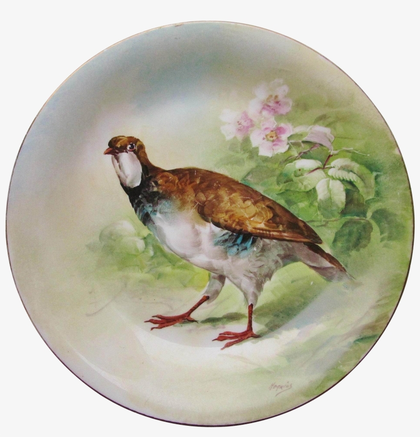 Jpg Black And White Library Vintage Limoges Bird Charger - Limoges ...