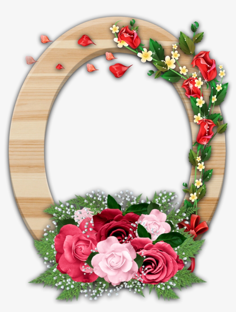 Wooden And Flower Frame Border By Gautam By Gautamdas1992 - Flower ...