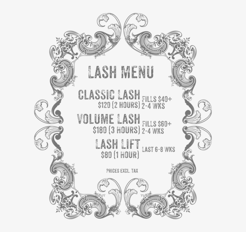 Lash Menu Prices Transparent PNG - 600x771 - Free Download on NicePNG