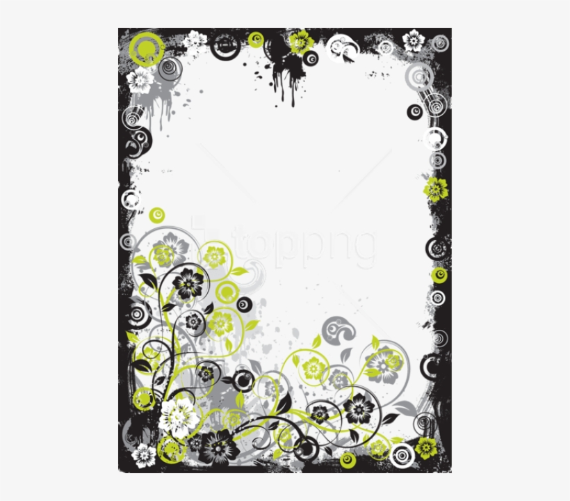 Black And Yellow Modern Transparent Frame Png - Design Border ...