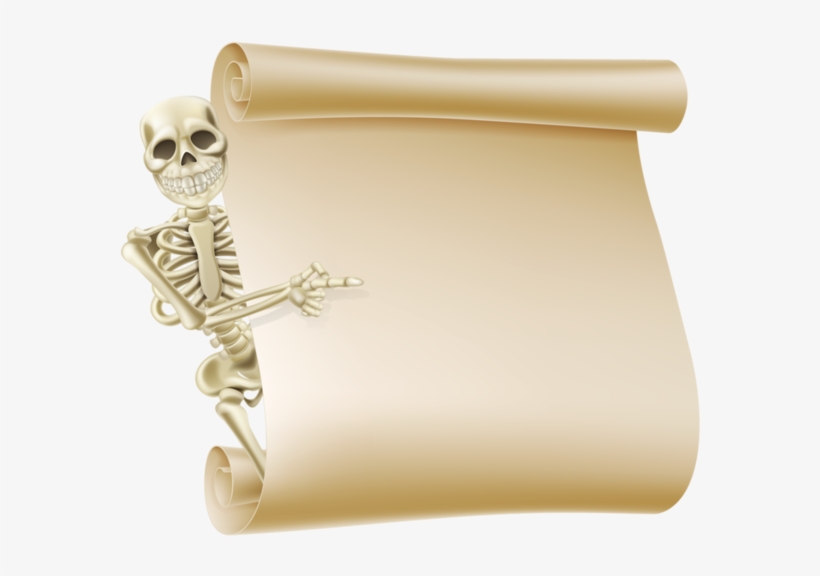 Free Halloween Skeleton Poster Psd - Skeleton Holding A Banner ...