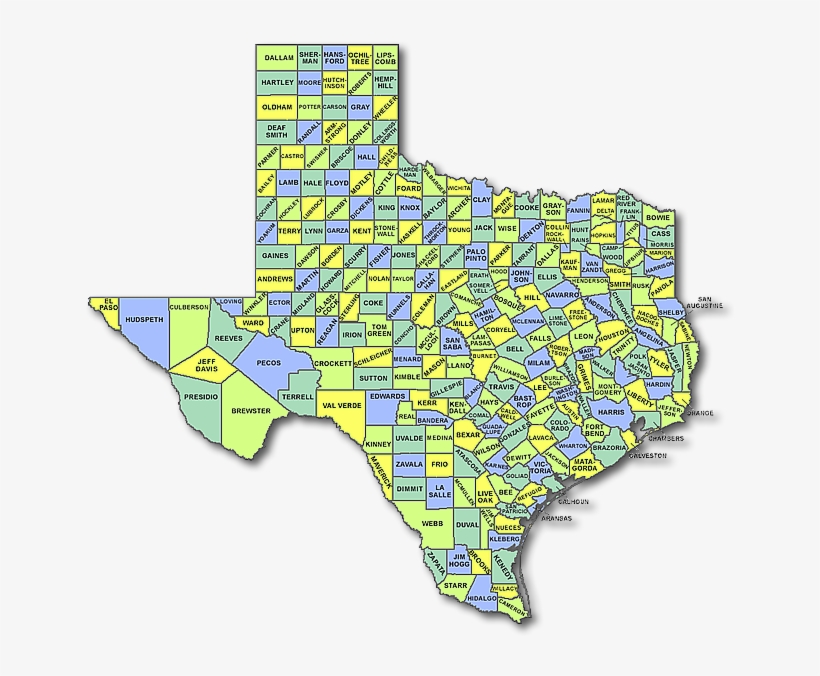 Texas County Map - Counties Texas Transparent PNG - 670x635 - Free ...