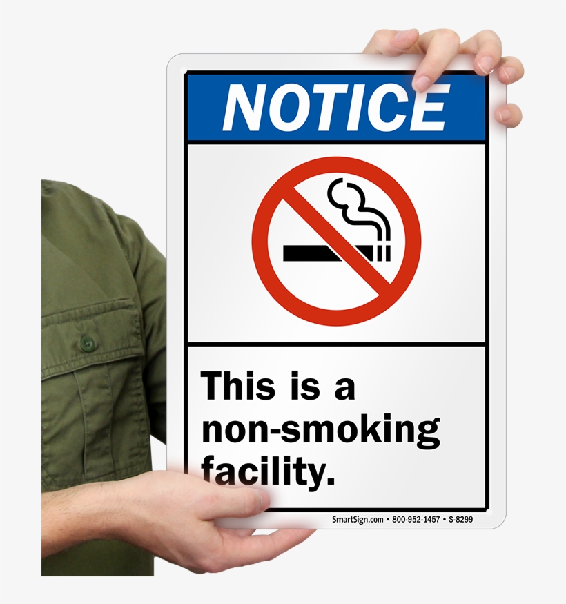 Notice Non Smoking Facility Sign - No Food In Waiting Room Transparent ...