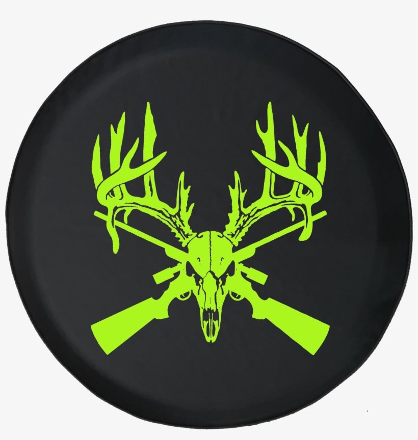 Deer Skull Big Rack Crossed Hunting Rifles - Buck Skull And Arrows ...